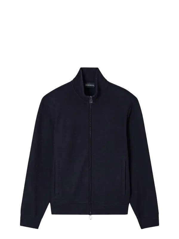 Emporio Armani Zip-up High Neck Sweatshirt - Black