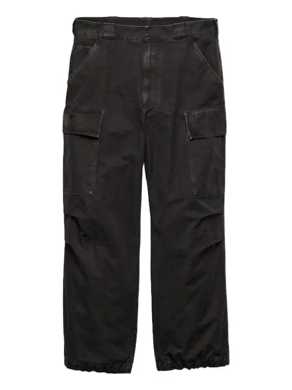 Prada Garment-dyed Cargo Trousers - Black