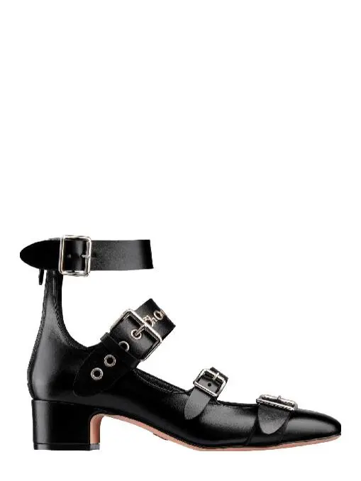Dior Punk Pump" Leather Buckled Heels - Black