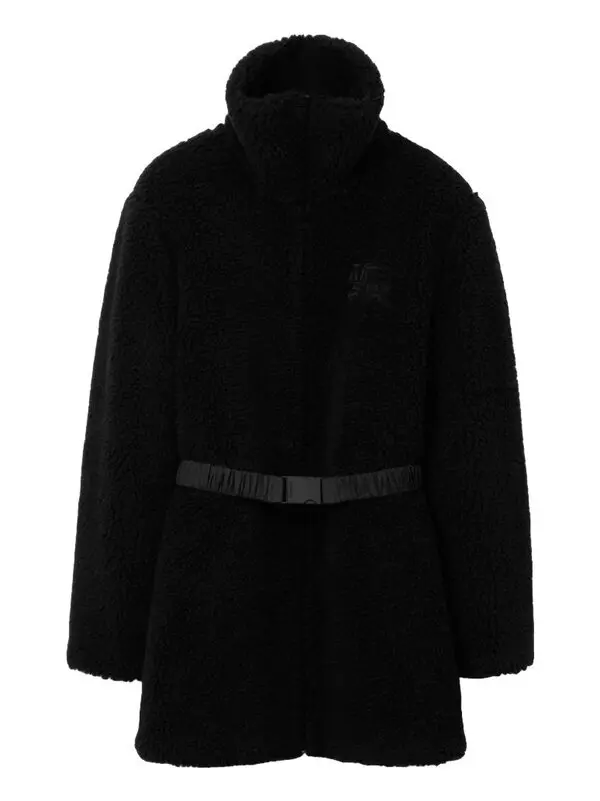 Burberry Embroidered Wool-blend Coat - Black
