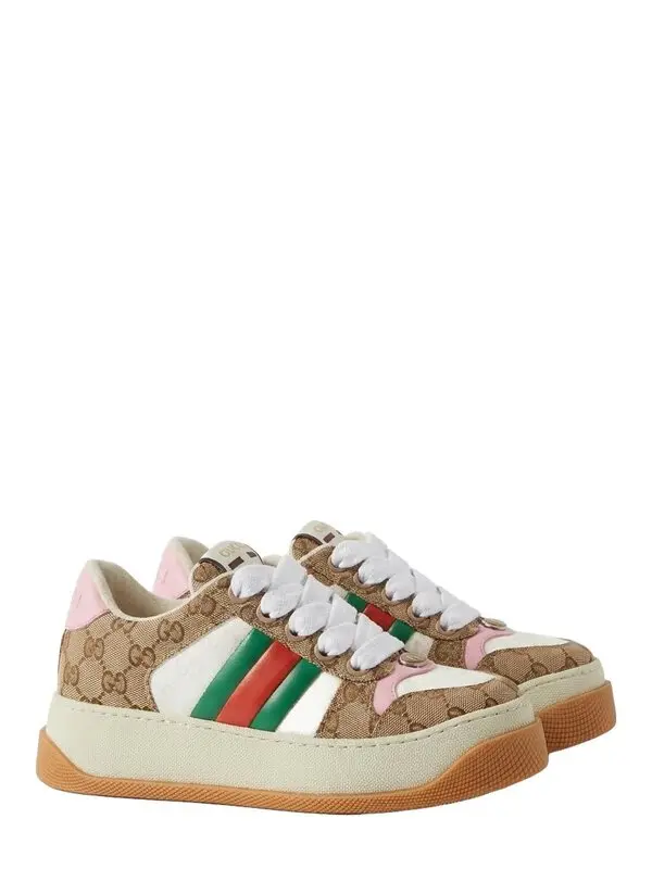 Gucci Gg Panelled Sneakers - Beige/dark Brown