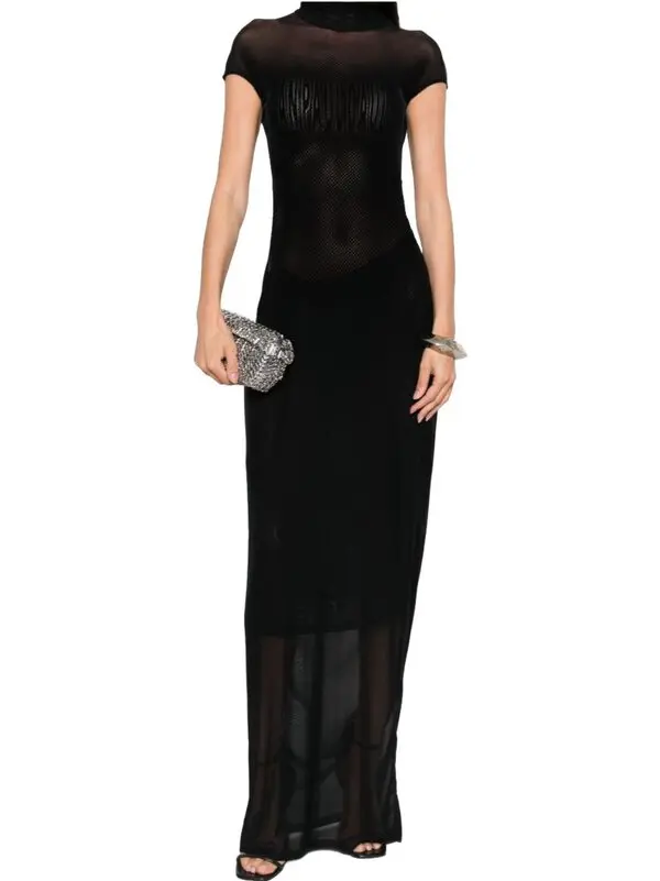 JEAN PAUL GAULTIER High Neck Paneled Maxi Dress - Black