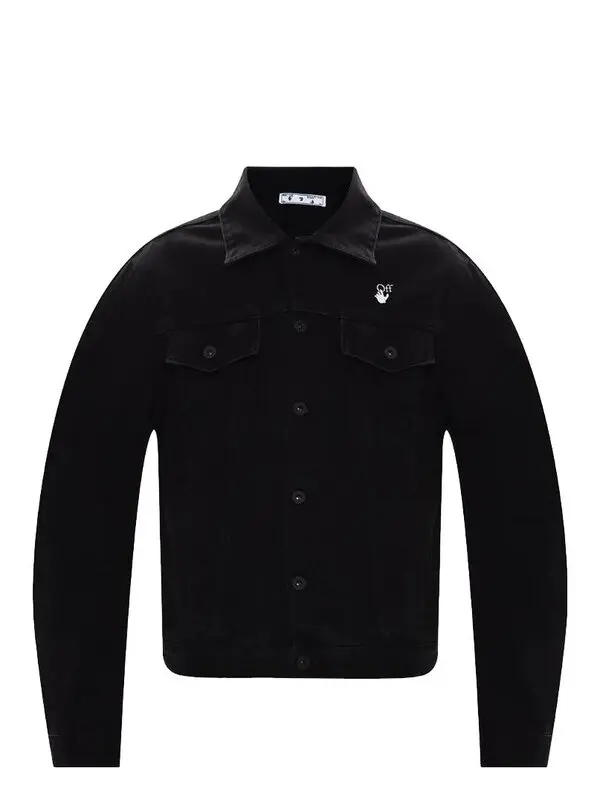 Off-White Mona Lisa Print Denim Jacket - Black
