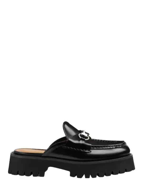Gucci Horsebit Leather Mules - Black
