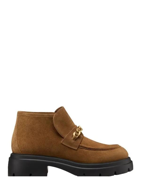 STUART WEITZMAN Soluxe Hudson Chukka Boots With Chain Embellishment - Brown