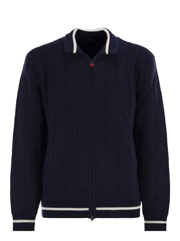 Kiton Zipped Ribbed Cashmere Cardigan - Black