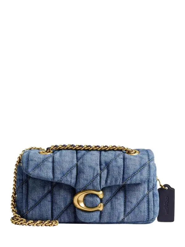 COACH Tabby 20 Logo Plaque Quilted Shoulder Bag - Blue