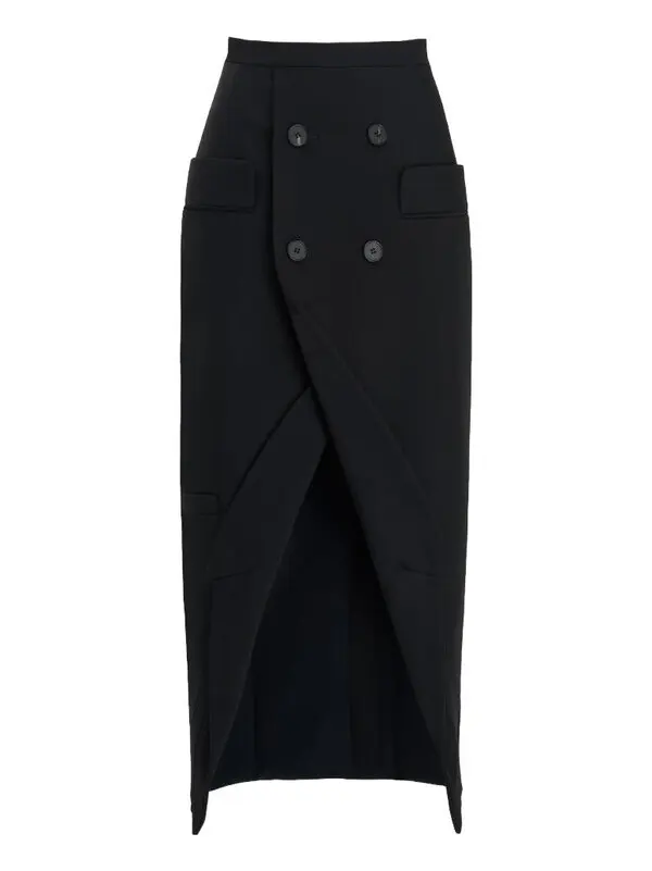Alexander McQueen Button Detailed Skirt - Black