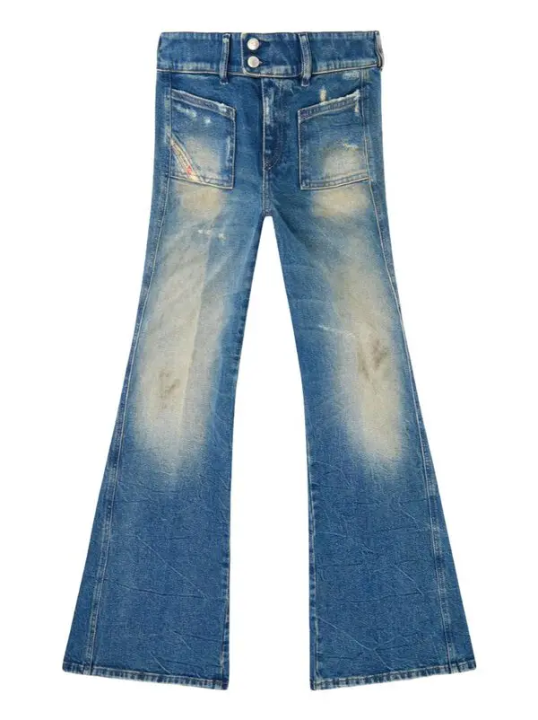DIESEL® D-hush Bootcut Jeans With Double-button Closure - Medium Blue