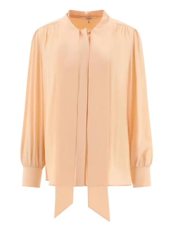 Chloé Bow Detail Blouse - Nude