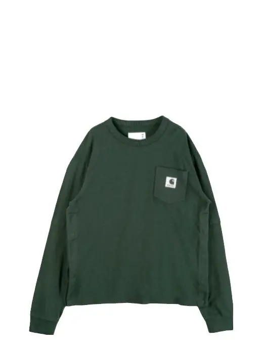 Sacai X Carhartt Wip Crewneck Sweatshirt With Logo Patch - Green