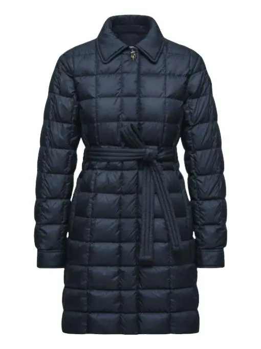 Moncler Gresillon Belted Long Padded Jacket - Midnight Blue