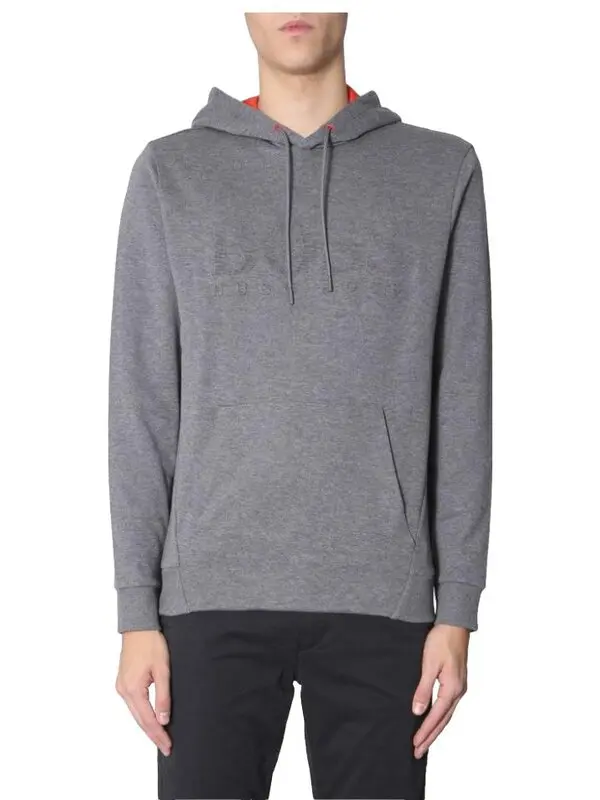 Hugo Boss Logo Hooded Sweatshirt - Gray