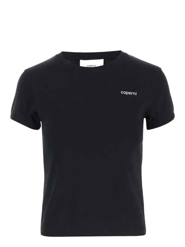 Coperni Logo Printed Slim Fit T-shirt - Black