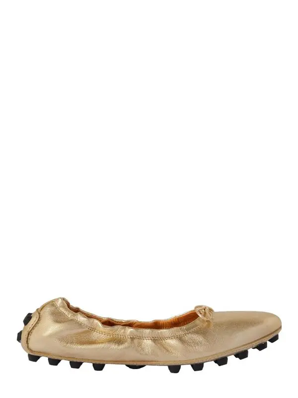 TOD'S Metallic Bubble Ballerina Flats - Nude