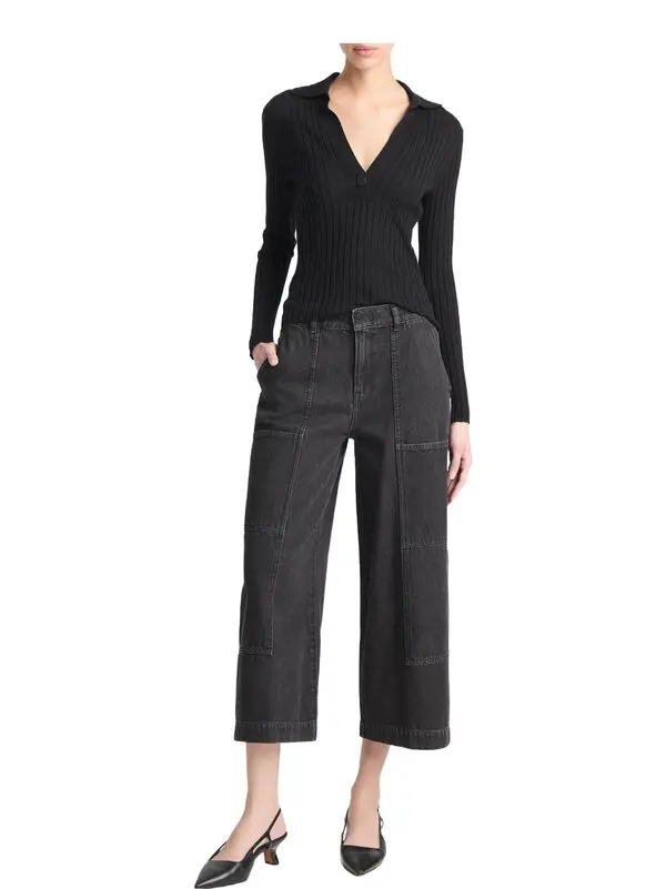 Vince Pocket Detailed Crop Jeans - Black