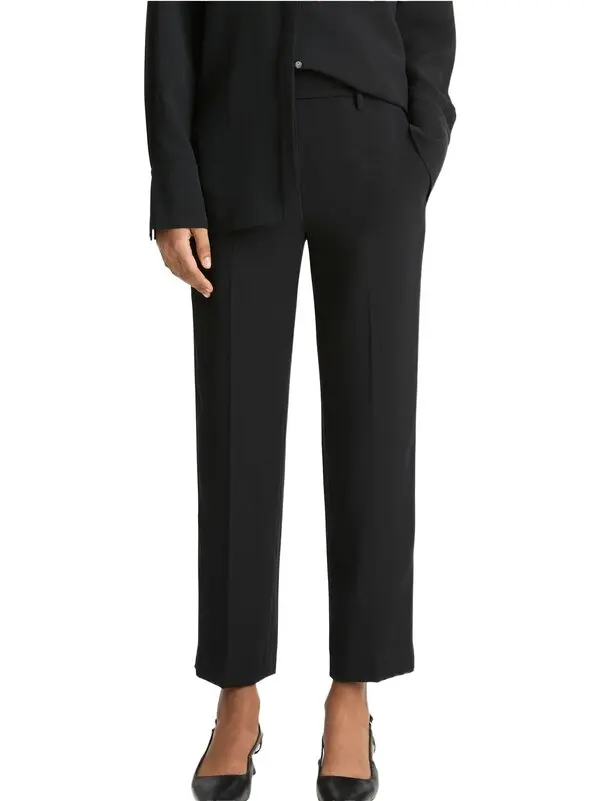Vince Belt-loop Straight-leg Trousers - Black
