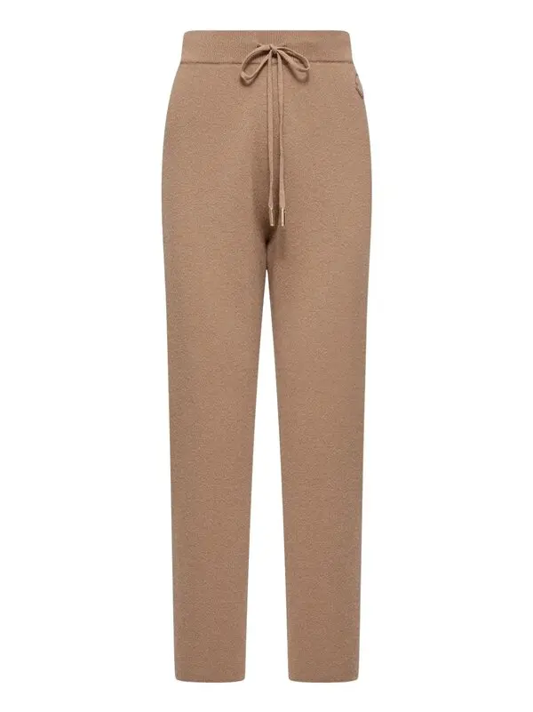 Moncler Wool Cashmere Blend Cropped Jogging Pants - Brown