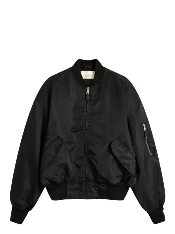 ENTIRE STUDIOS Bomber Jacket With Zippered Sleeve Pockets - Black