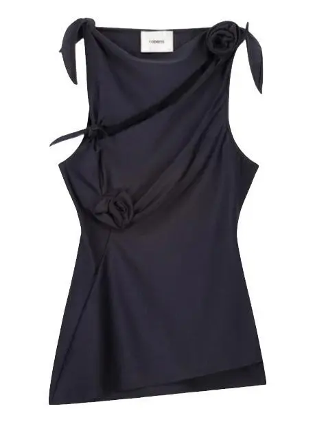 Coperni Asymmetrical Flower Top - Black