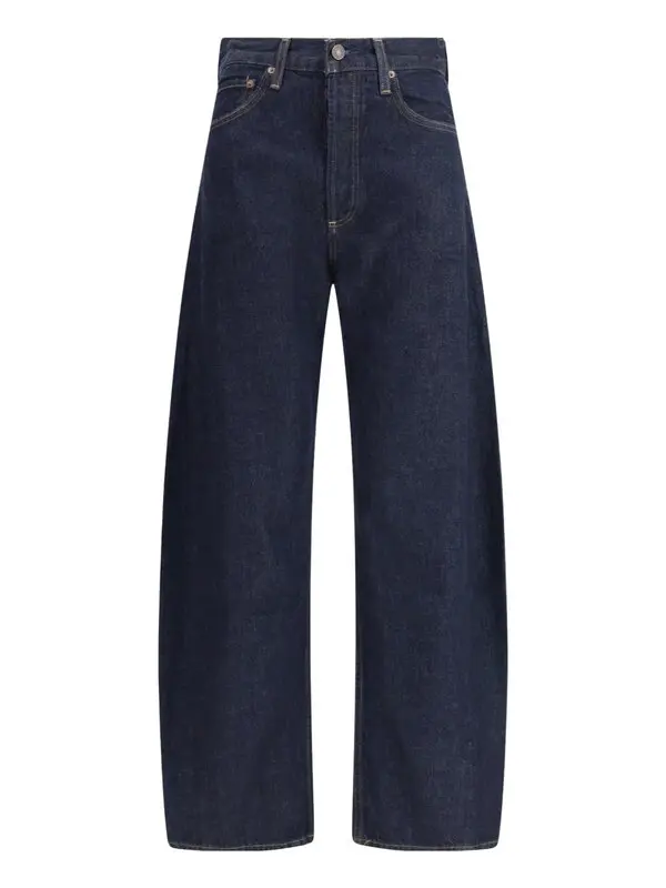 AGOLDE Luna Pieced Wide-leg Jeans - Black