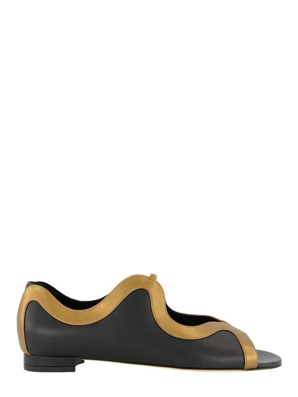 Manolo Blahnik Chilki Leather Sandals - Black, Bronze