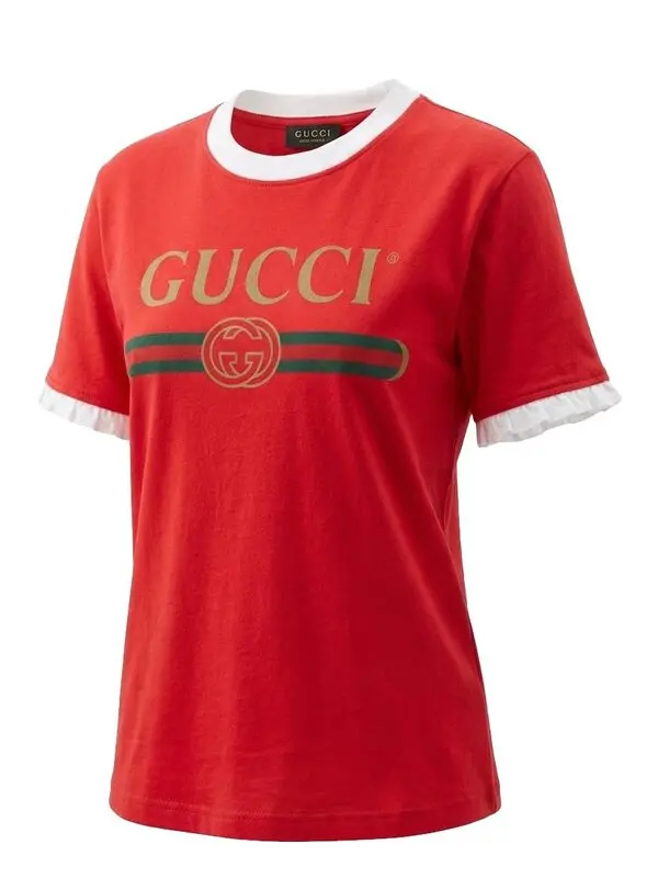 Gucci Cotton Jersey T-shirt With Printed Logo - Red