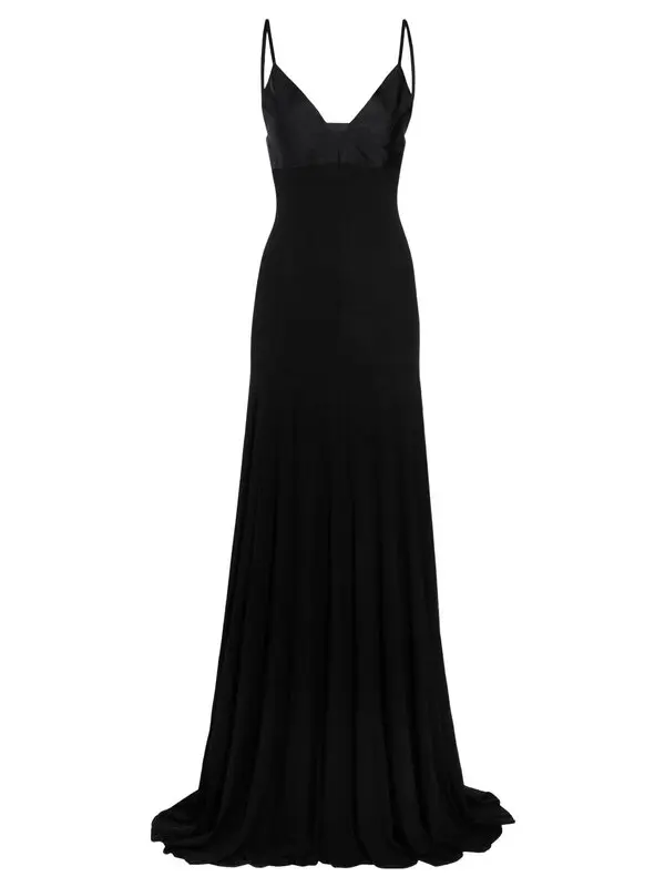 Jacquemus La Robe Spallina Spaghetti-strap Evening Gown - Black