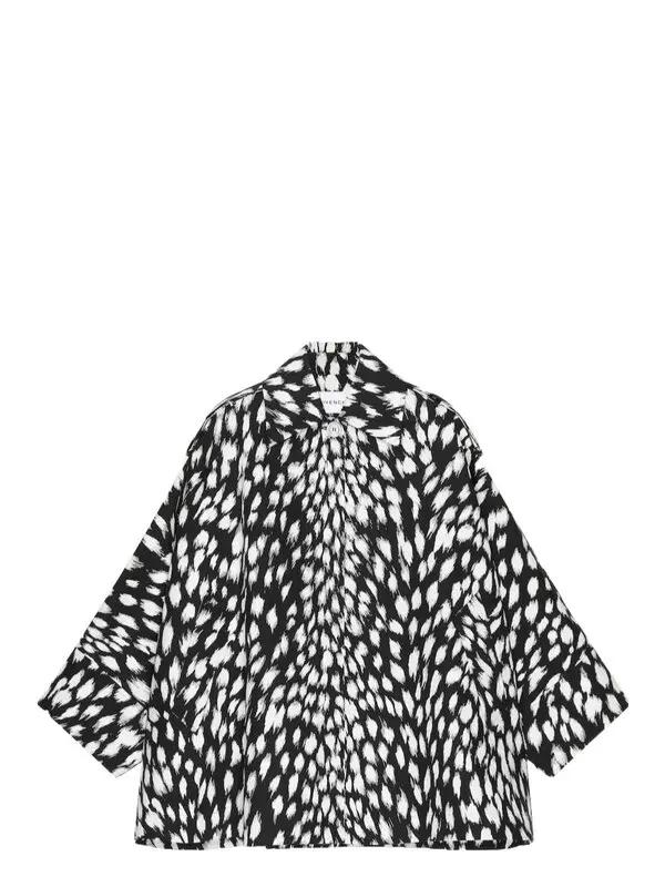 Givenchy Cocoon Collared Short Coat - Black