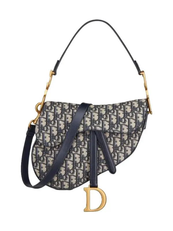 Dior Saddle Messenger Bag In Oblique - Blue