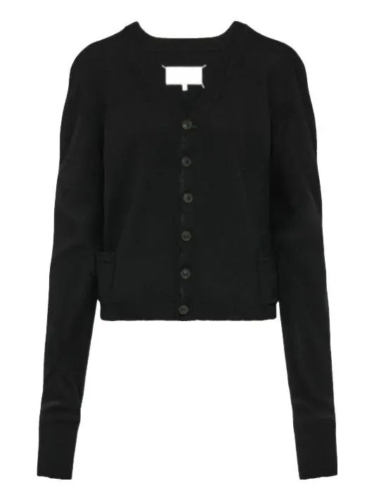 MAISON MARGIELA Four Stitch Detailed Knitted Cardigan - Black