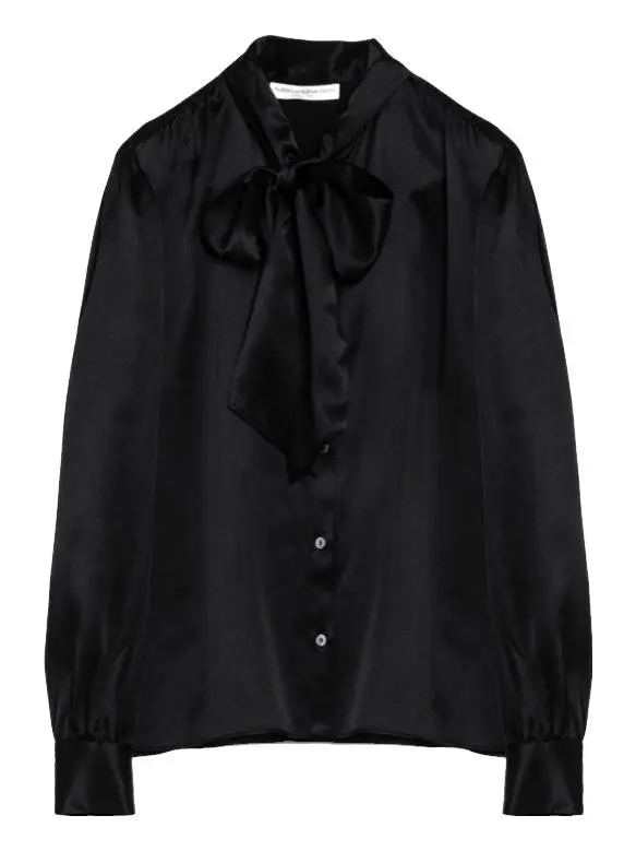 Alessandra Rich Bow Detail Button-down Shirt - Black