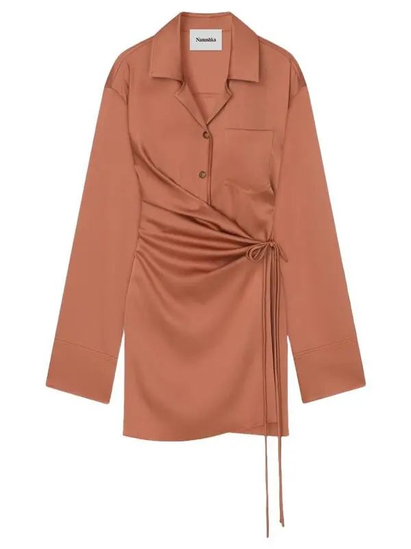 Nanushka Xaviera Long-sleeved Dress - Brown