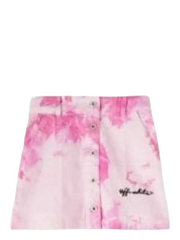 Off-White Tie-dye Print Skirt - Pink