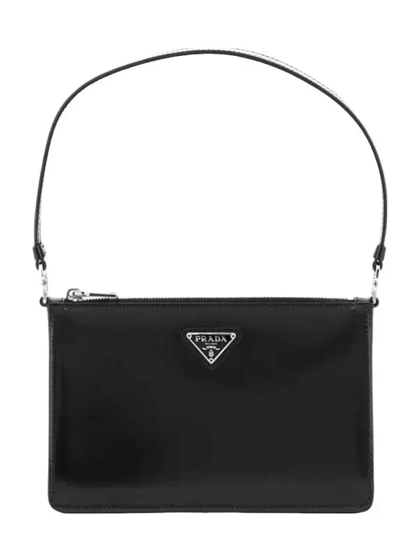 Prada Leather Logo Mini Handbag - Black