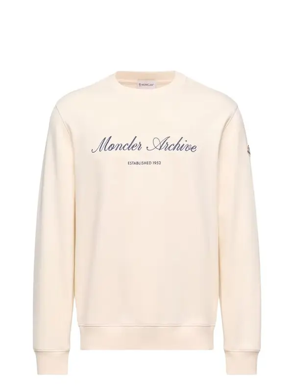 Moncler Logo Patch Crewneck Sweatshirt - White Ivory