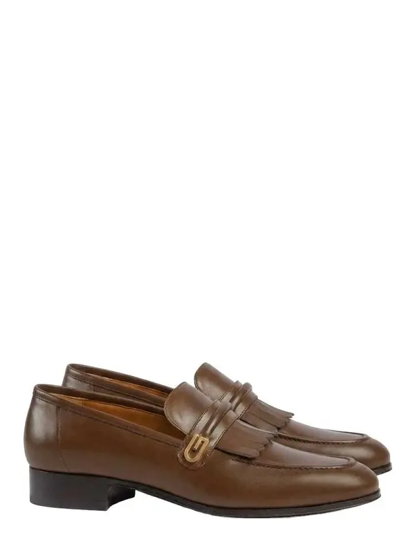 Gucci Mirrored G Fringed Loafers - Brown