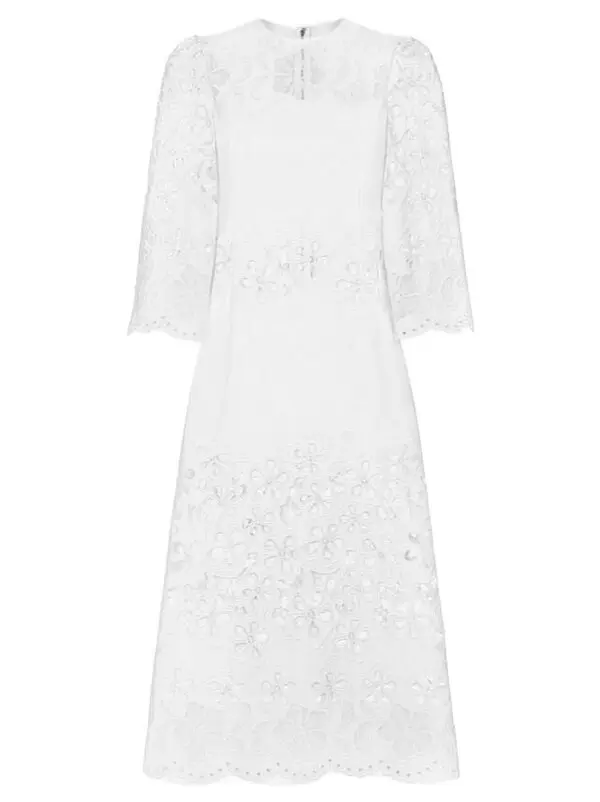 Dolce & Gabbana Cut-out Detail Calf-length Dress - White