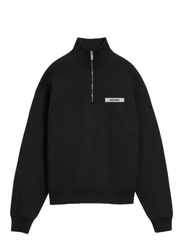 Jacquemus Gros Grain Zip Sweatshirt - Black