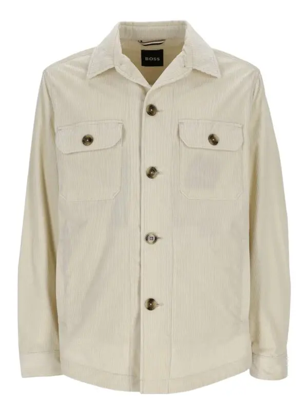 Hugo Boss Cotton Shirt Jacket - Nude