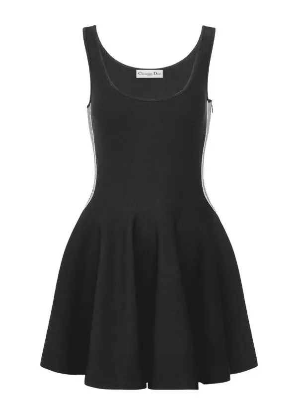 Dior Sleeveless Flared Dress With Pleats - Black