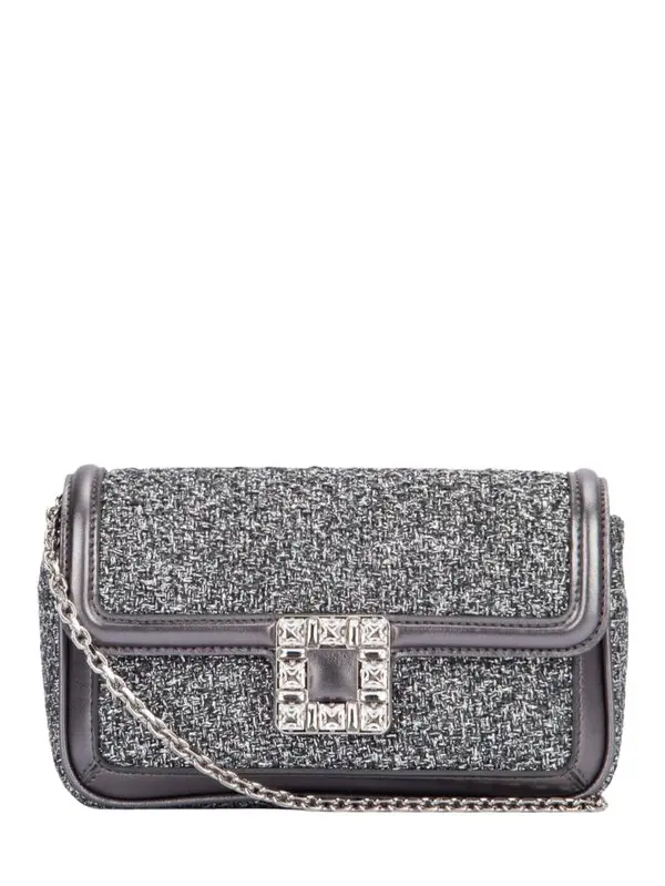 ROGER VIVIER Embellished Chain Shoulder Bag - Gray