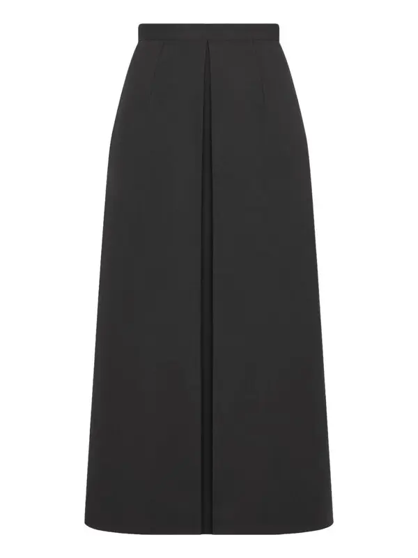 Dior Mid-length Flared Skirt With Pleated Detail - Black