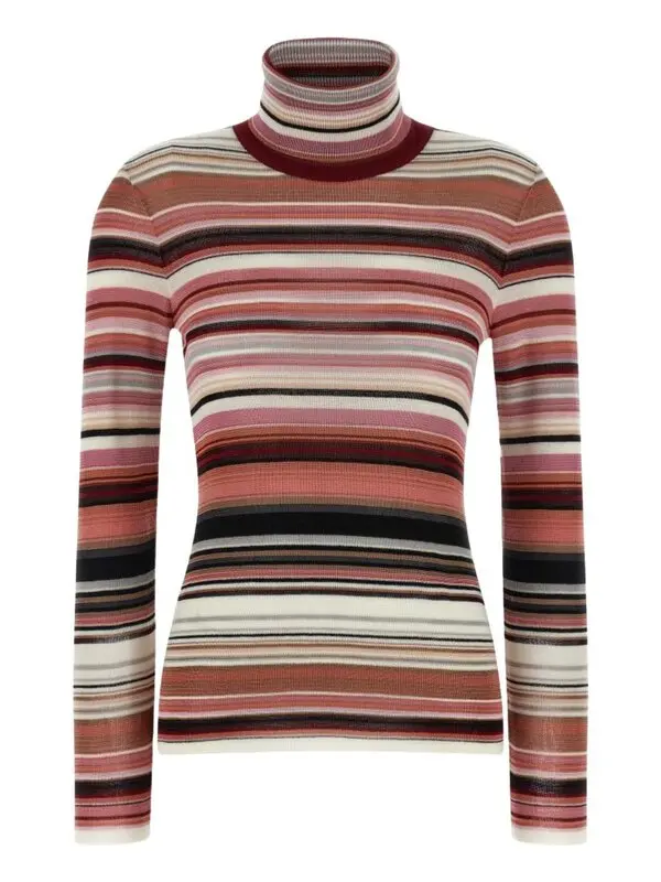 Missoni Striped Turtleneck Jumper With Ribbed Cuffs And Hem - No