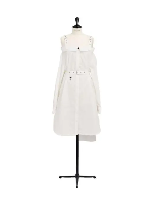 Dior Embroidered Shirt Dress With Belt - White