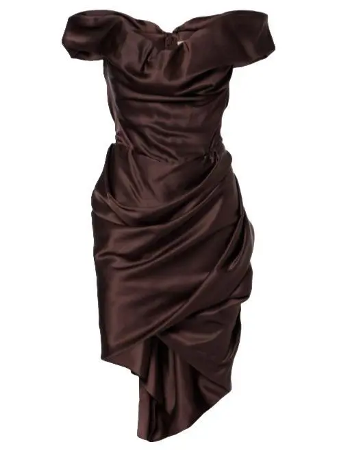 VIVIENNE WESTWOOD Asymmetrical Draped Mini Dress With Corset Detail - Black