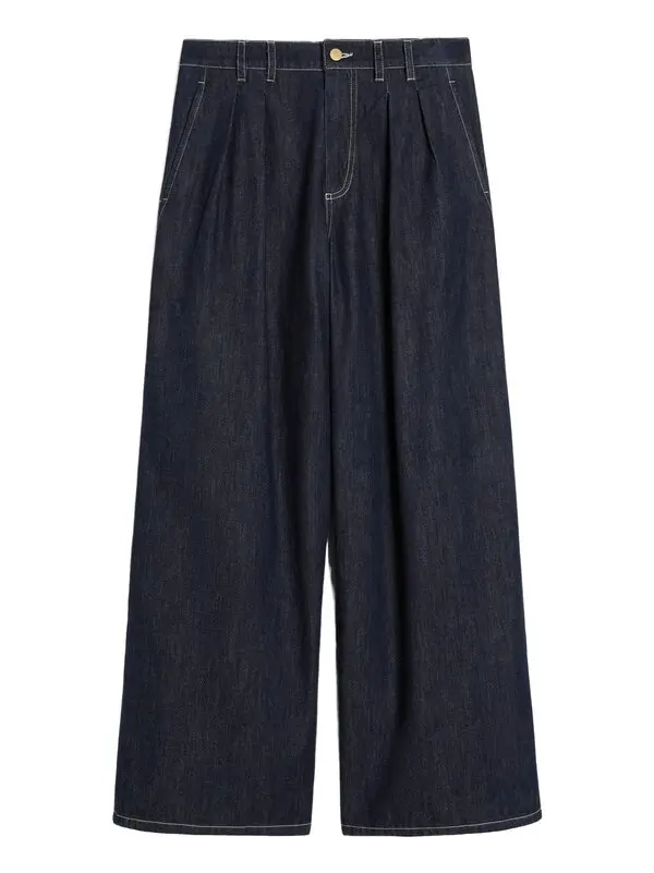 Max Mara Logo Patch Straight Leg Jeans - Night Blue