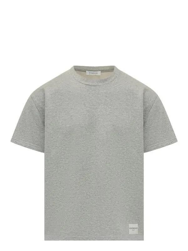 Givenchy Logo Patch Crewneck T-shirt - Gray