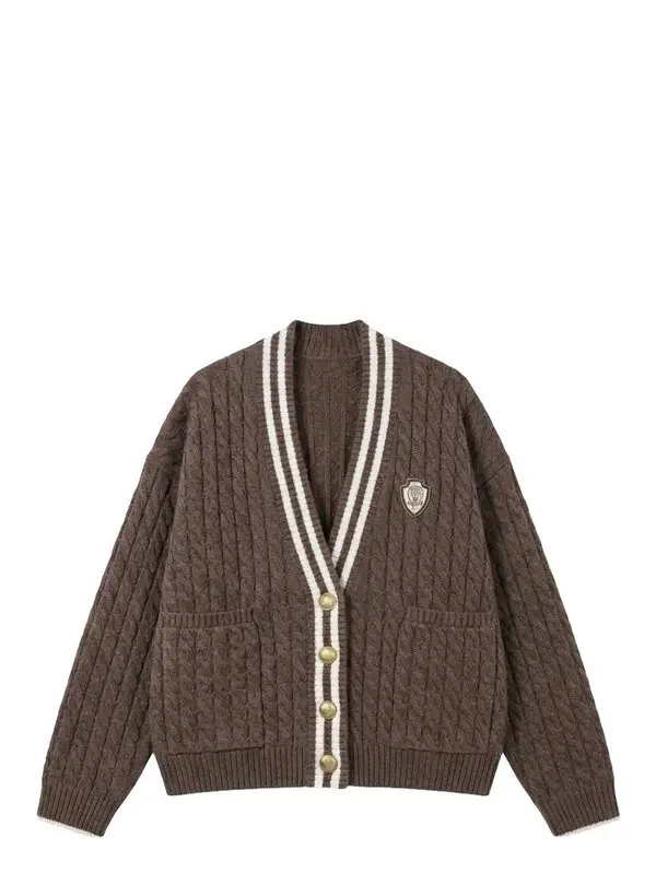 Brunello Cucinelli Long Sleeve Cardigan - Brown