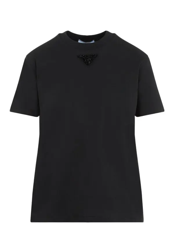 Prada Short-sleeved Crewneck T-shirt - Smoky Grey